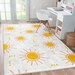 Sunburst Design Nursery Rug - Playful Yellow Sun Motif Mat - Kids Room ...