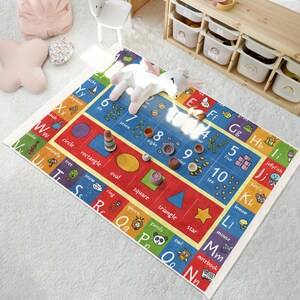 Colorful Educational Alphabet Rug - Fun Learning Kids Room Carpet ...