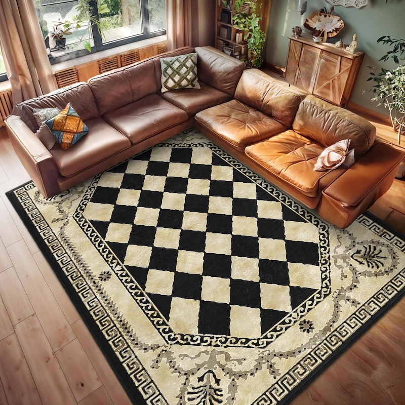 Checkered Rug Runner - Etsy
