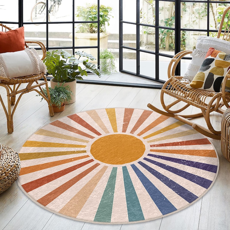 Round Sun Rug 8 - Etsy