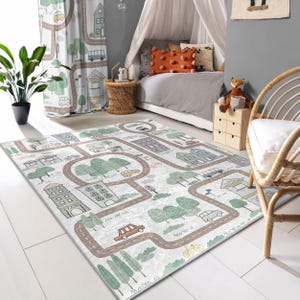 Children's City Road Play Rug - Town Map Design Carpet -kids Room ...