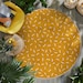 Mustard Sprinkle Pattern Round Rug - Dotted White Lines Area Carpet ...