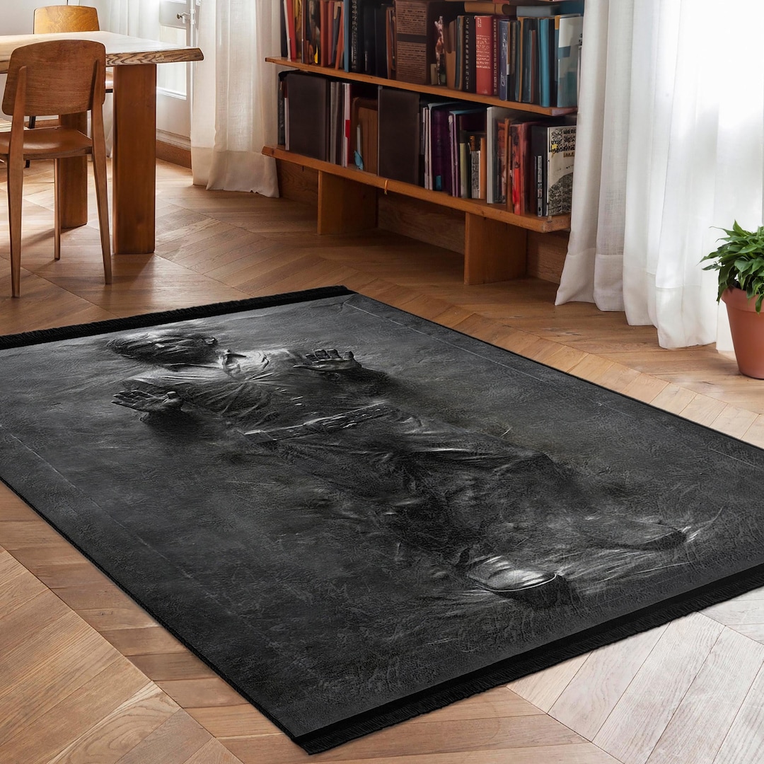 Frozen Black Hero Accent Rug - Sci-fi 3D Texture Carpet-carbonite Non ...