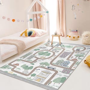 Children's City Road Play Rug - Town Map Design Carpet -kids Room ...