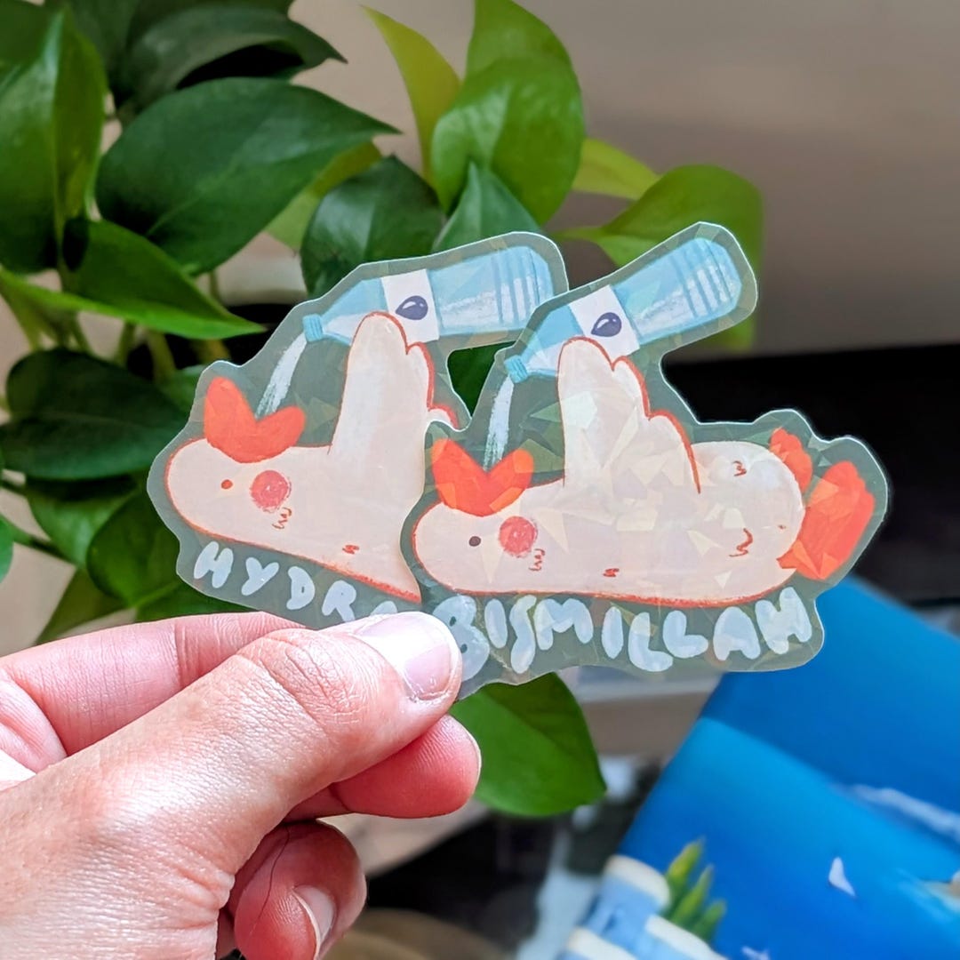 Bismillah/hydrate Duck Holographic Waterproof Vinyl Sticker for Laptop ...