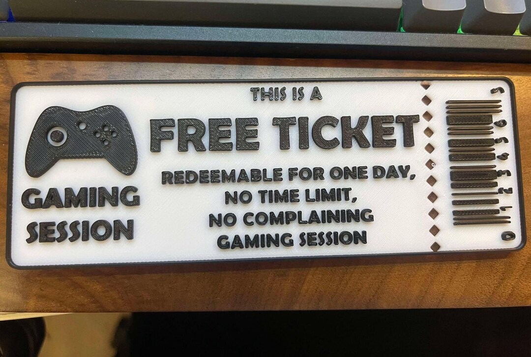 5 Tearable Gift Voucher - Gaming Session - Gag Gift - Etsy