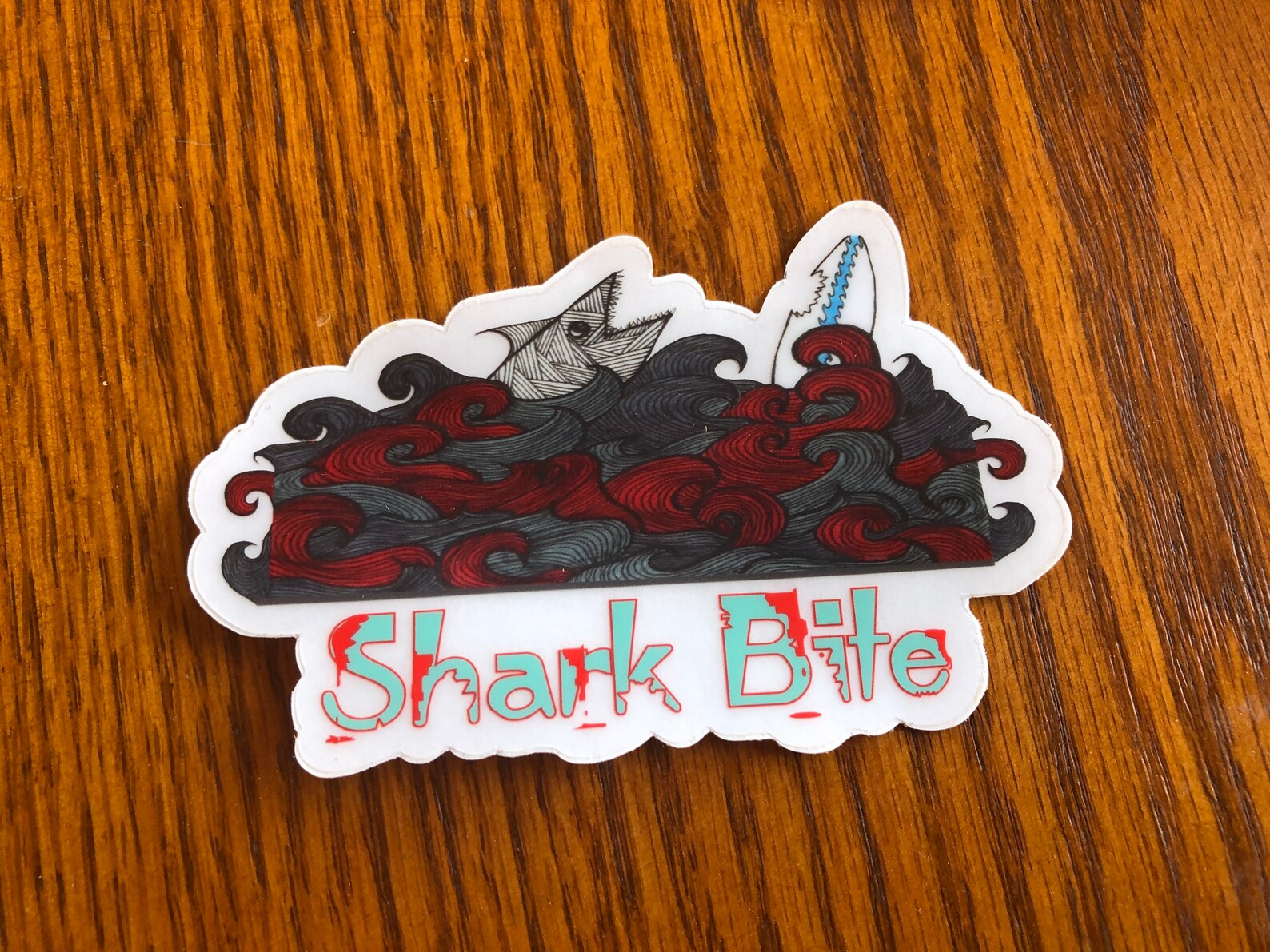 Shark Bite Clear Sticker | Etsy