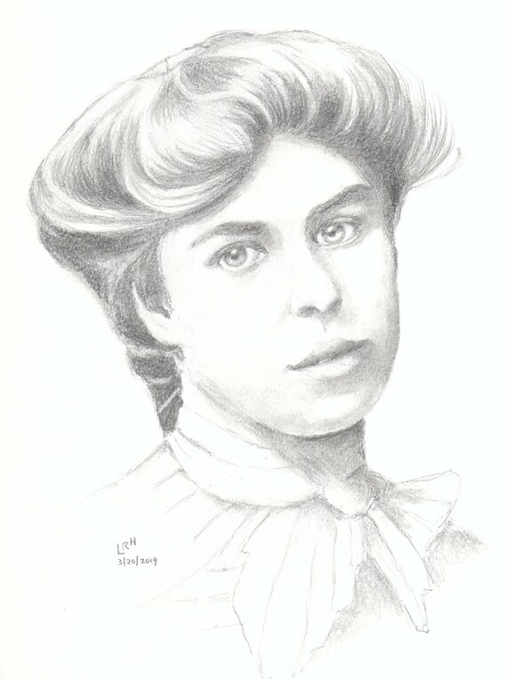 Original Graphite Pencil Drawing of a Young Eleanor Roosevelt - Etsy