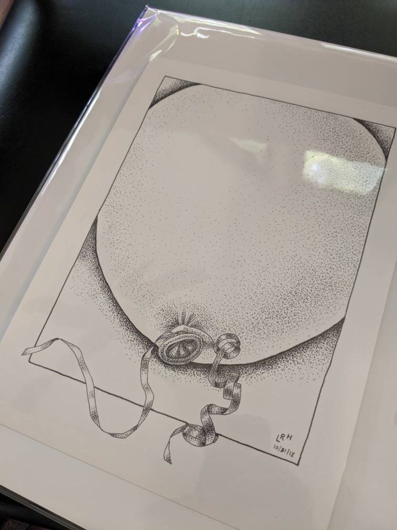 Print of a Pen and Ink Drawing of a Balloon Giclee Print From - Etsy