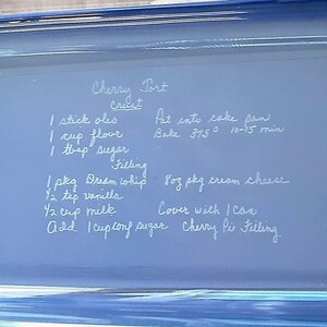 Handwritten Recipe Baking Pan, Personalized Casserole Dish, Engraved ...