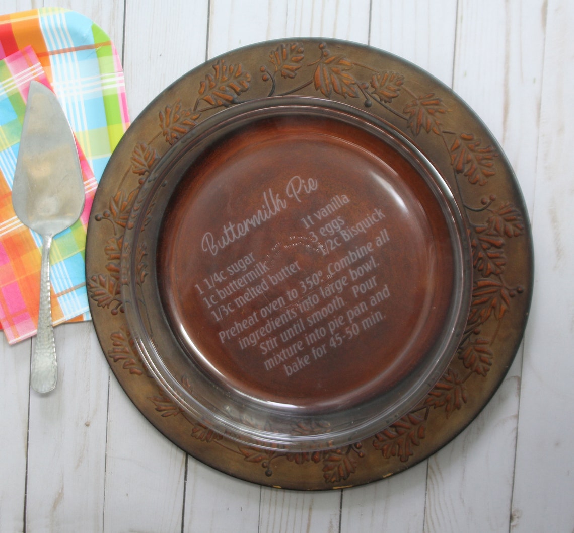 Personalized Pie Pan Pie Recipe Favorite Recipe Pan Custom - Etsy