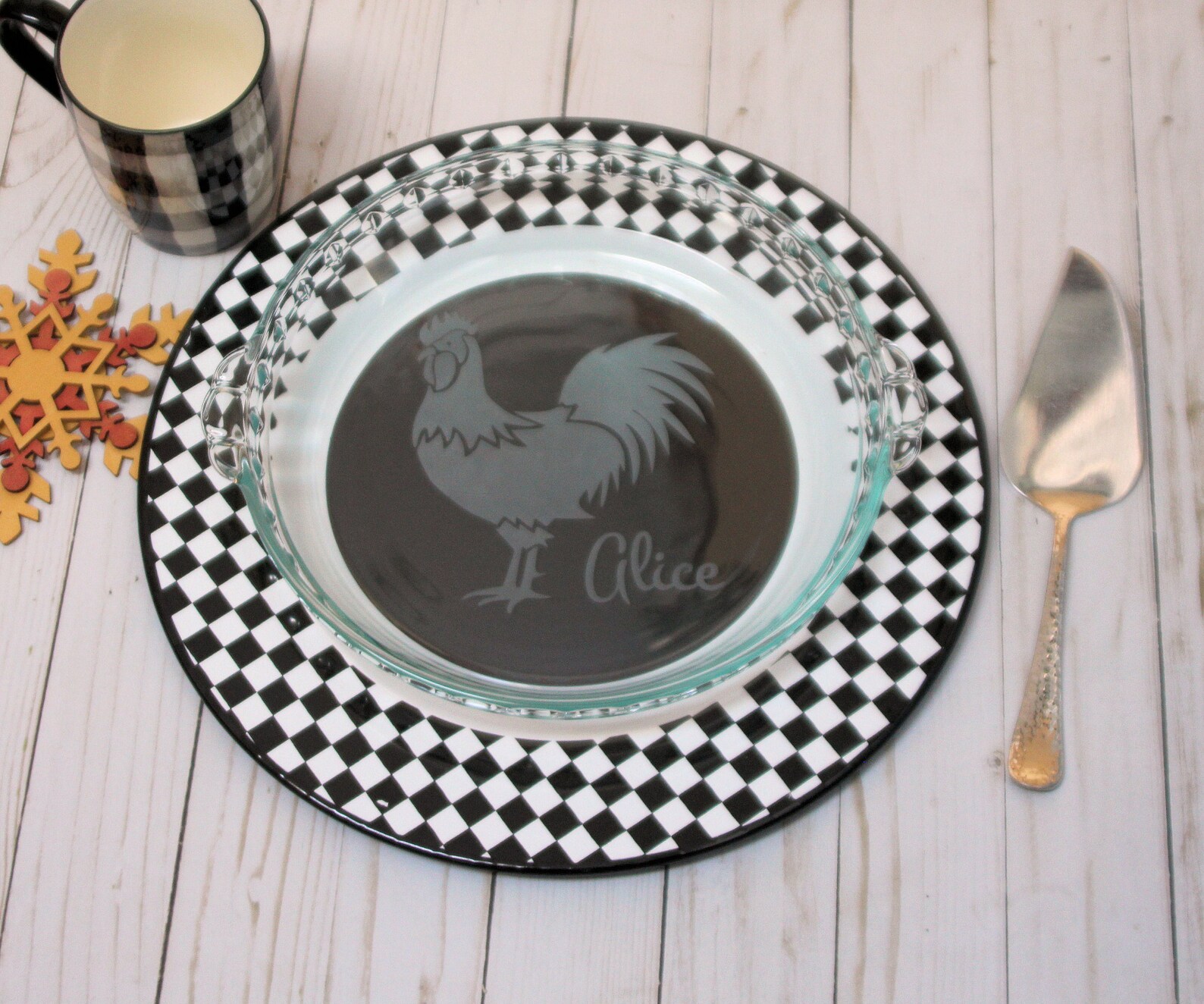 Monogram Pie Dish Custom Bake Dish Personalized Pie Plate - Etsy