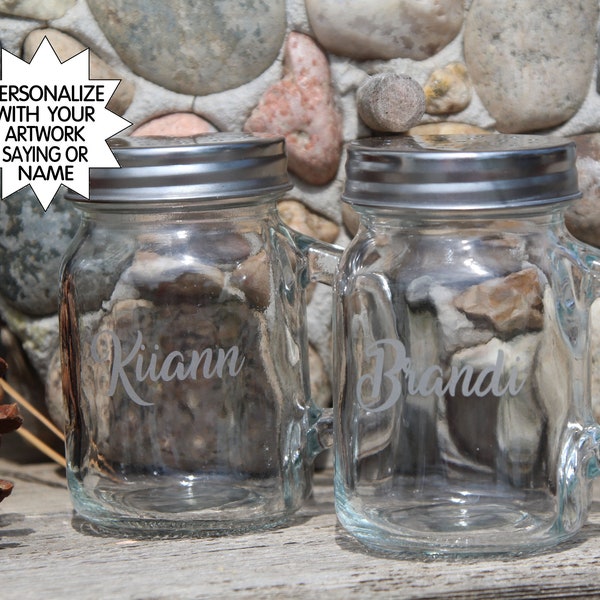 Monogram Mason Jar - Etsy