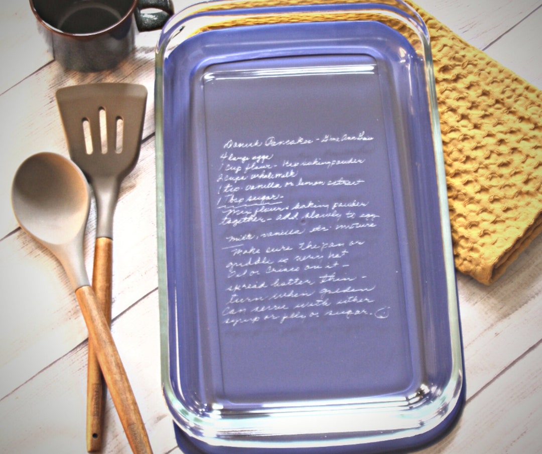Handwritten Recipe Baking Pan, Personalized Casserole Dish, Engraved ...