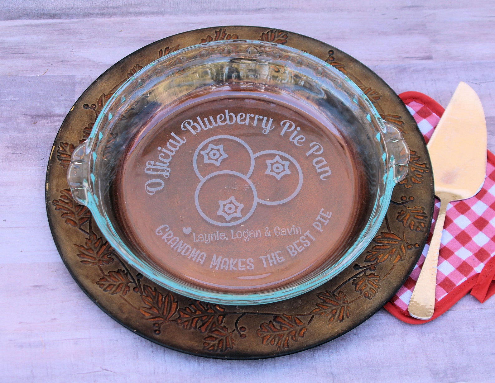 Engraved Glass Pie Plate Customized Designed Just for You | Etsy