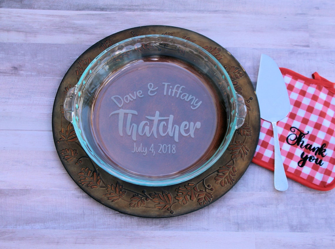Engraved Glass Pie Plate Customized, Designed Just for You, Deep Dish ...