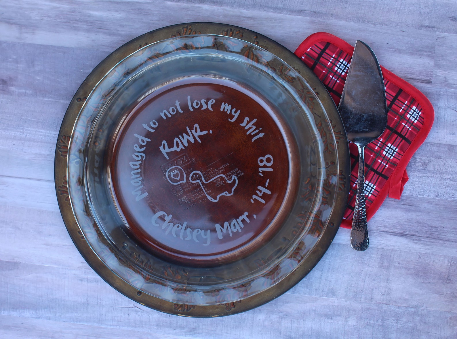 Engraved Glass Pie Plate Customized, Designed Just for You, Deep Dish ...