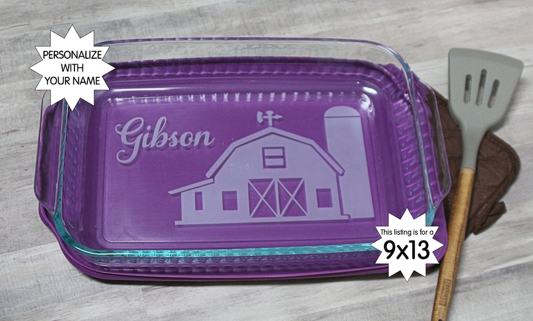 Monogrammed Pan, Custom Pyrex, Personalized Casserole Dish, Custom ...