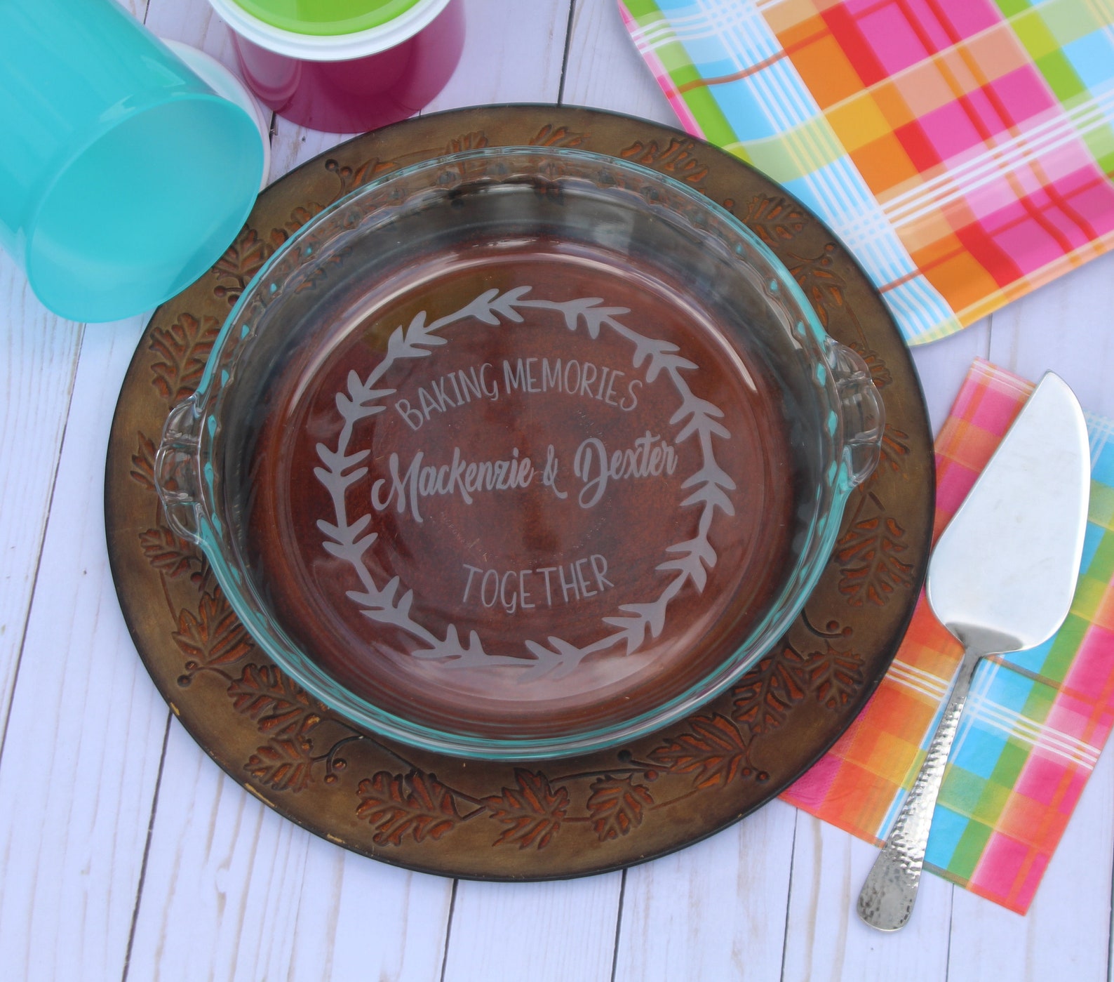 Custom Pie Plate, Personalized Pie Plate, Pyrex Pie Dish, Custom Bake ...