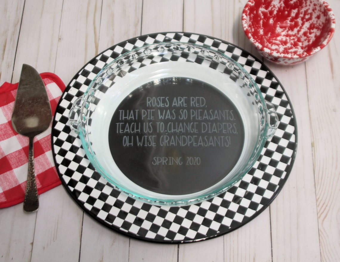 Engraved Glass Pie Plate Customized Designed Just for You | Etsy