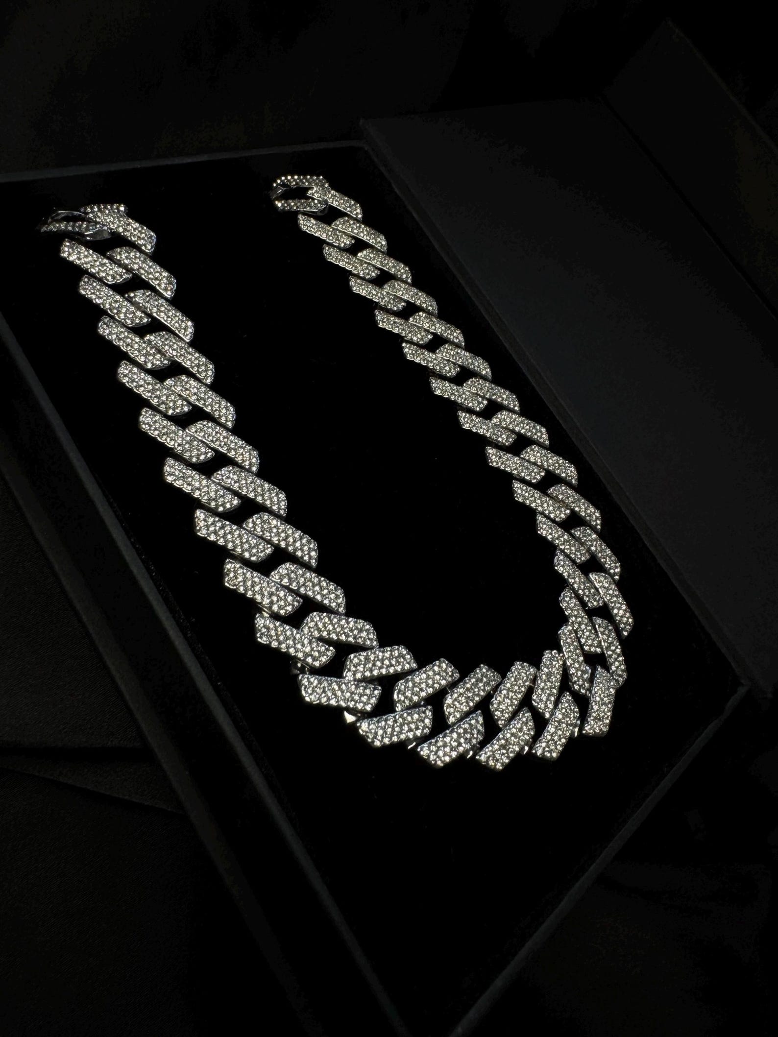 Iced Out Cuban Link Chain Necklace - 18mm Iced Out CZ Stone - High ...