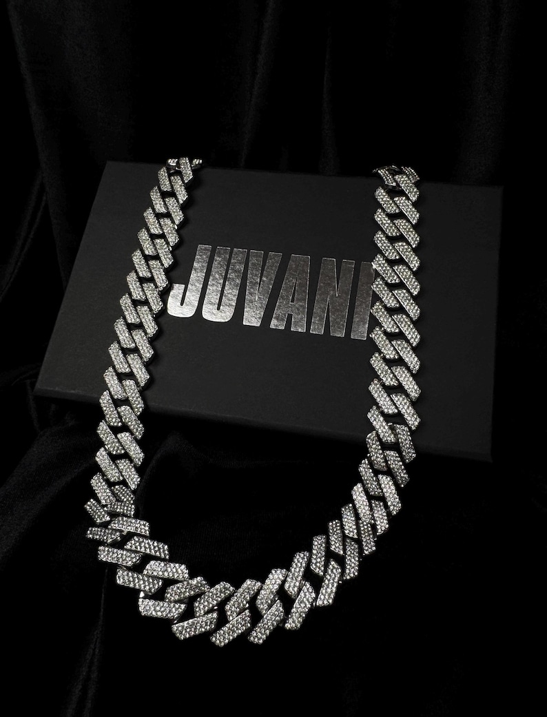 Iced Out Cuban Link Chain Necklace - 18mm Iced Out CZ Stone - High ...