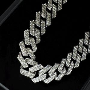 Iced Out Cuban Link Chain Necklace - 18mm Iced Out CZ Stone - High ...