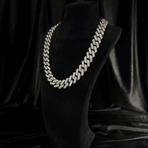 Iced Out Cuban Link Chain Necklace - 18mm Iced Out CZ Stone - High ...