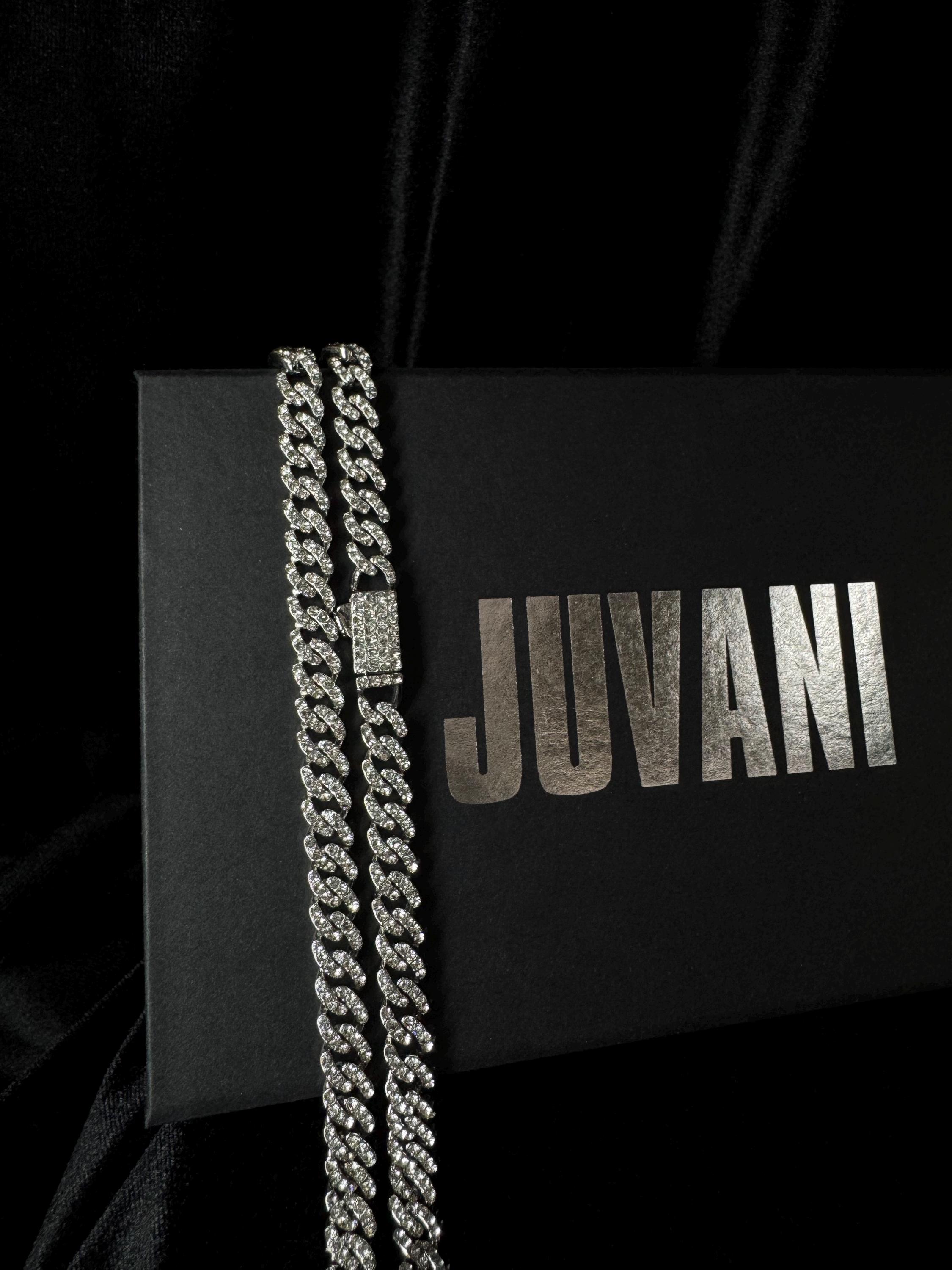 8mm Iced Out Cuban Link Chain Necklace - White Gold Men's Jewelry ...