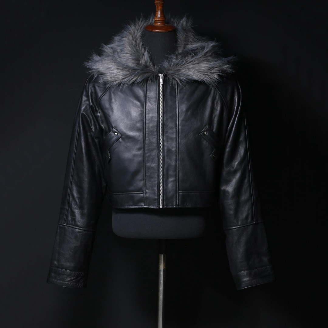 FF VII Squall Leonhart Cosplay Jacket, Cropped Fur Leather Jacket, FF 8 ...