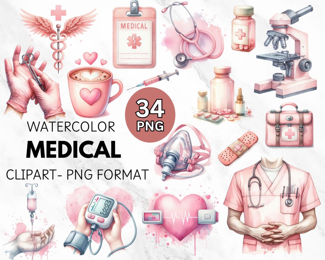 Medical Element Clipart Bundle, Medical Elements Clipart, Healthcare ...