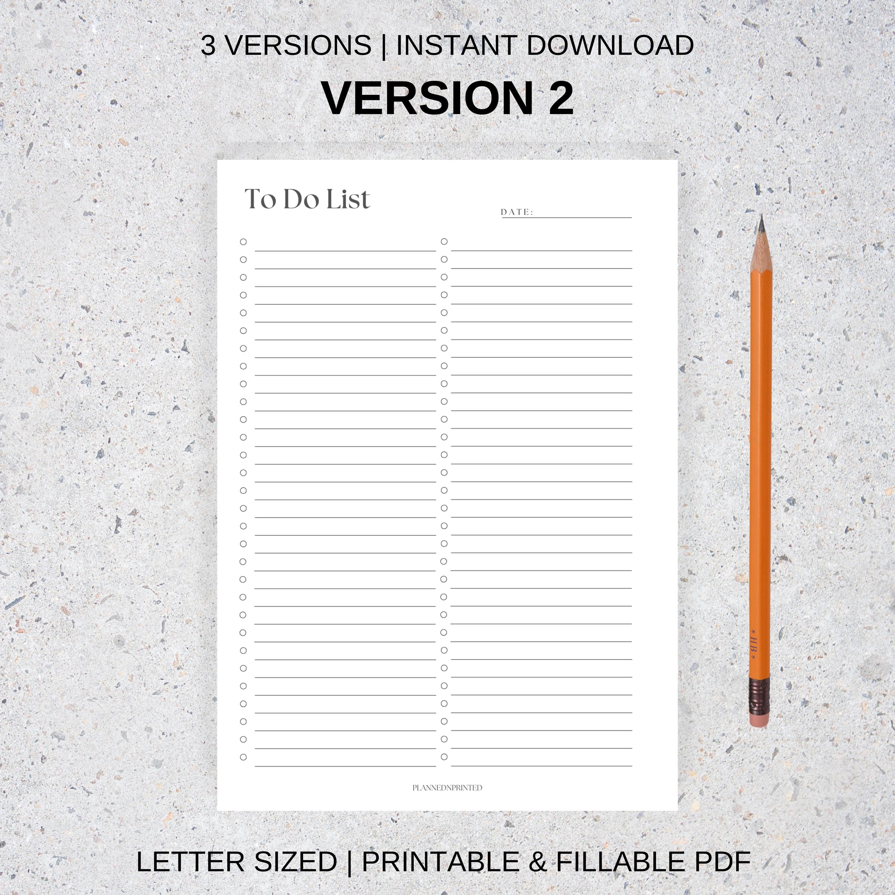 Task Tracker & to Do List Printable | Simple Tasks List Template ...