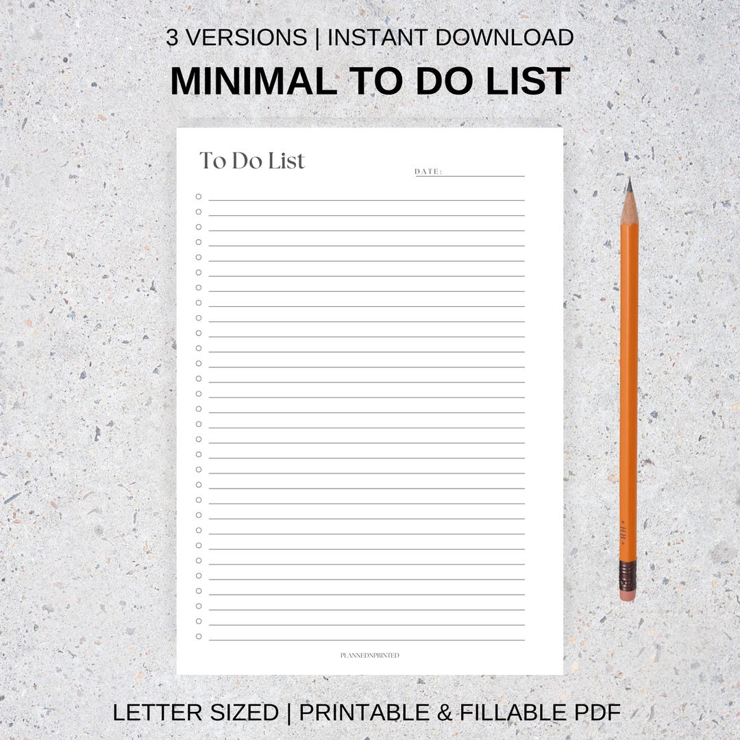 Task Tracker & to Do List Printable | Simple Tasks List Template ...