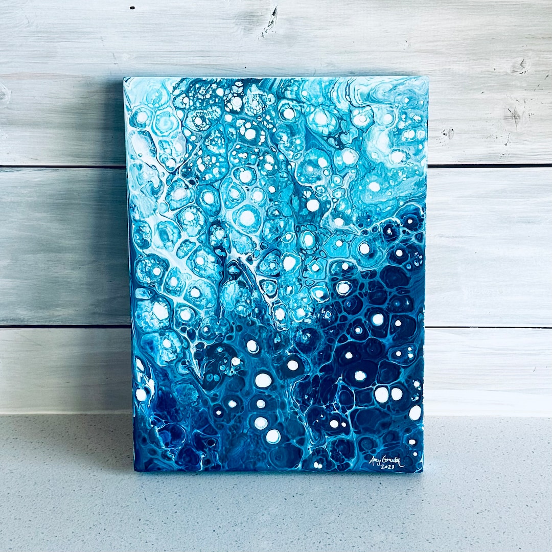 Fluid Ocean Art Mixed Media Ocean Art Beach, Ocean Wave Art Home Decor ...