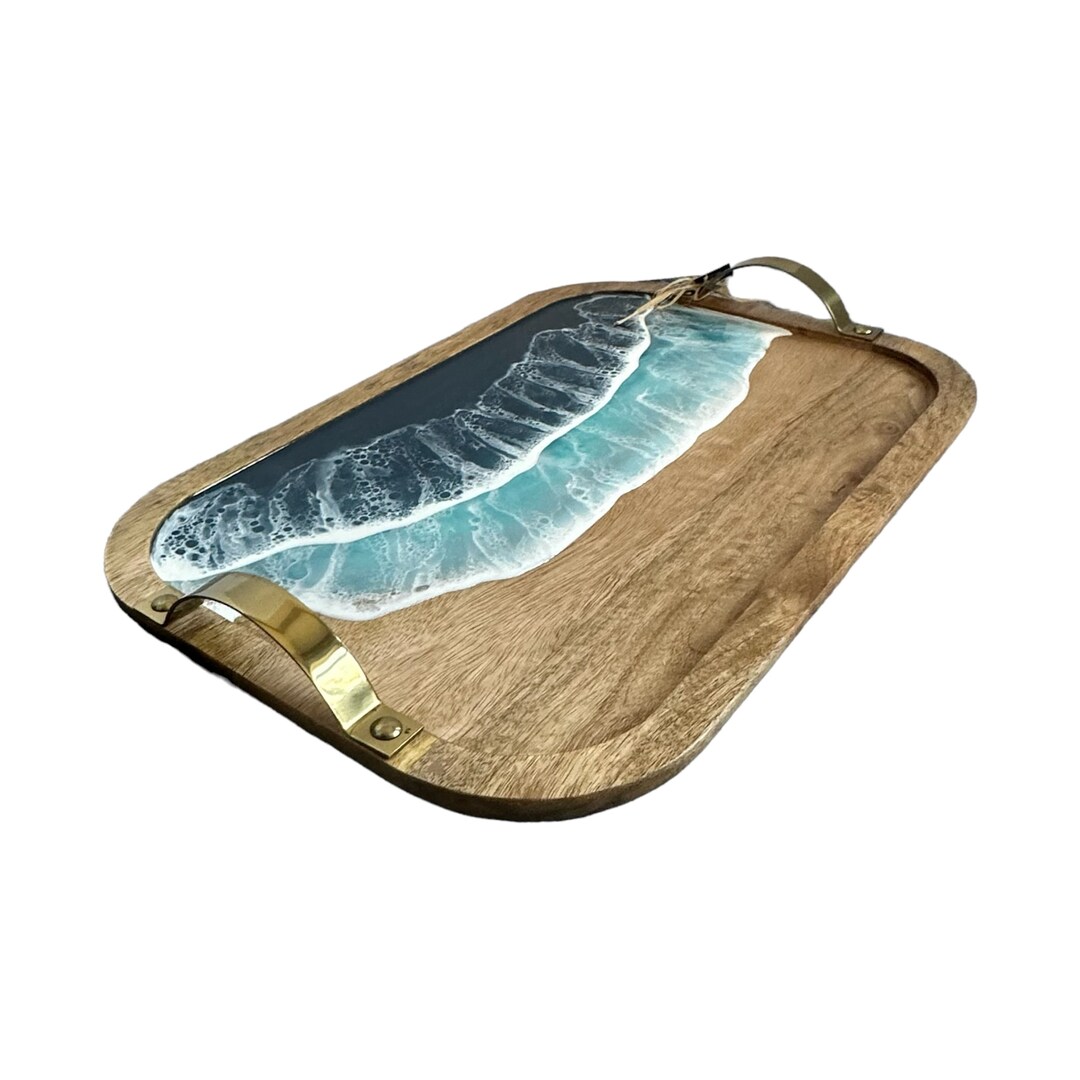 Ocean Wave Tray | Ocean Art Tray | Ocean Serving Tray | Resin Ocean ...