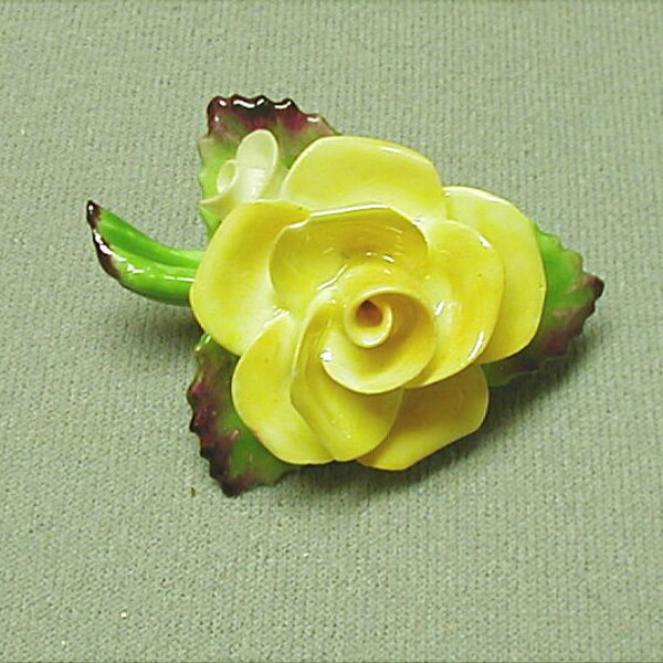 Yellow Rose Pin - Etsy