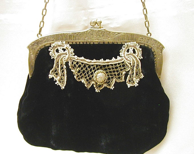 Victorian Velvet Purse With German Silver Frame - Etsy