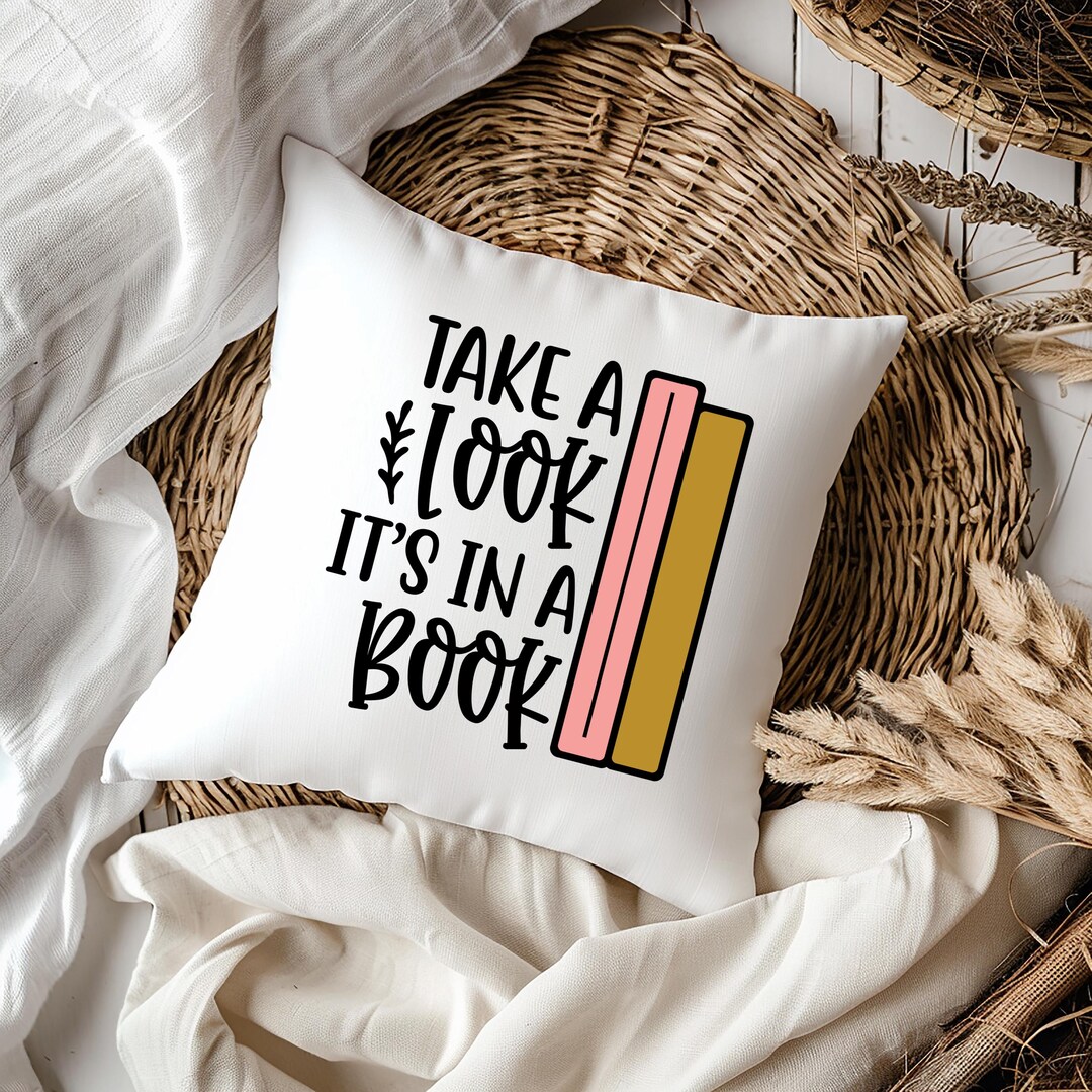 Take a Look, It's in a Book Pillow | Book Lover Pillow | Reading Nook ...