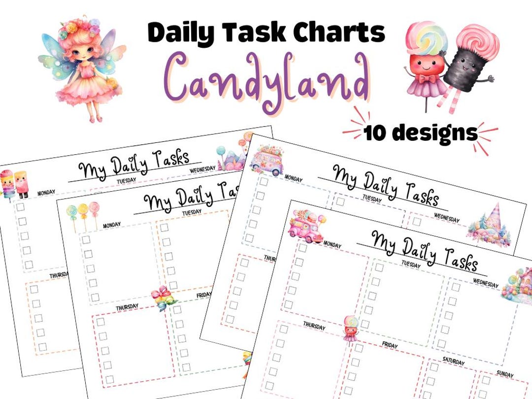 Daily Checklist for Kids Printable Chore Charts Schedule Keeper Weekly ...