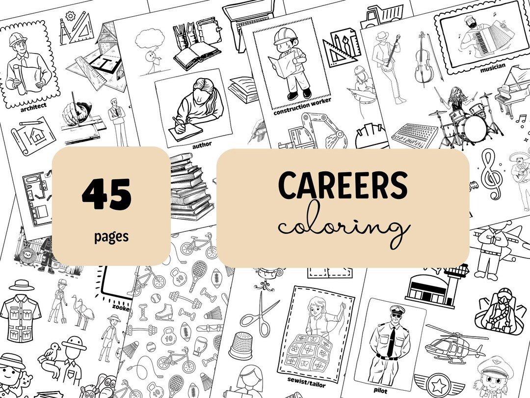 Careers Coloring Pages - Printable Coloring for Kids - Unit Study ...
