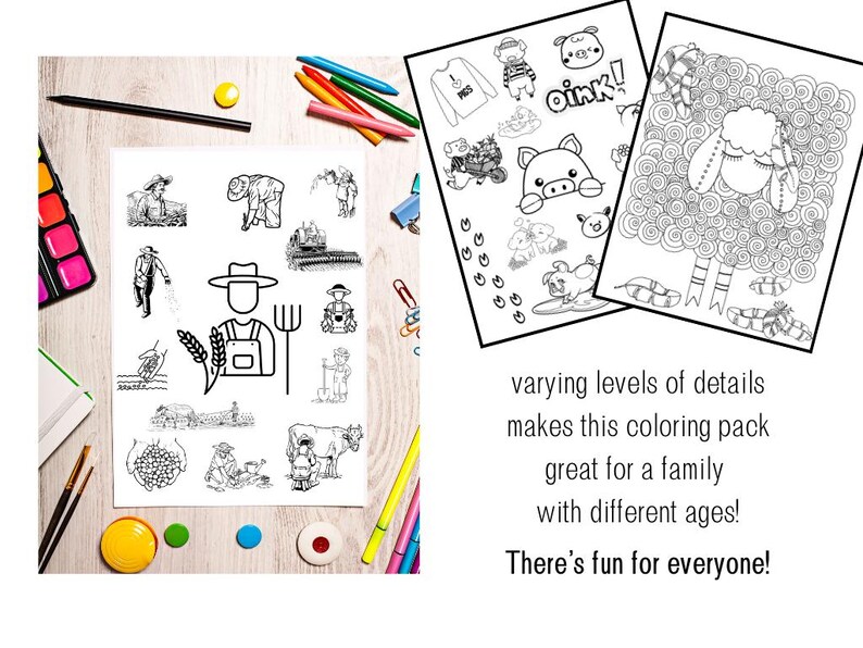 Farm Coloring Pages - Printable Coloring for Kids - Unit Study - Farm ...