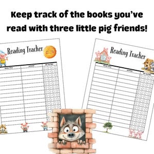 Printable Reading Tracker - 3 Pigs - Book Tracking Pages for Record ...