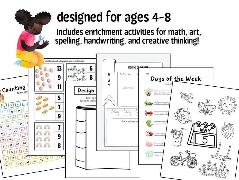 Printable Activity Worksheets May Theme Homeschool Unit Study Games ...