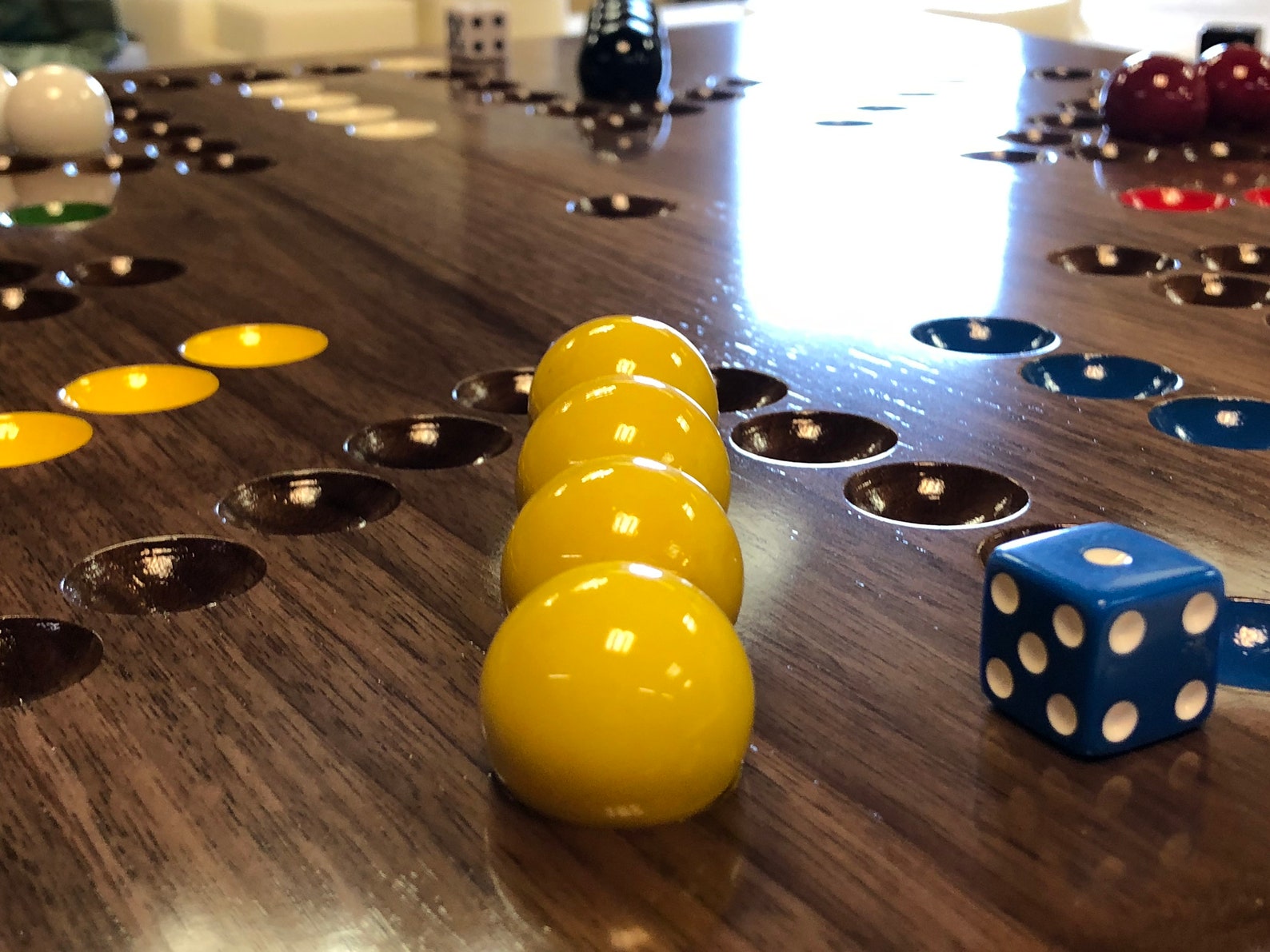 Deluxe Two Sided 20x20 6/4 Player Solid Walnut Aggravation Game Board ...