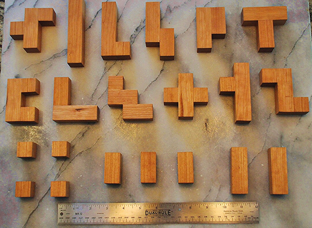 American Cherry Expanded Plane Pentacubes Puzzle Set aka Pentominoes - Etsy