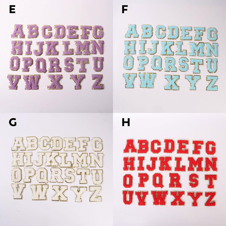Chenille Letter Patches Custom Alphabet Stickers Personalized Peel ...