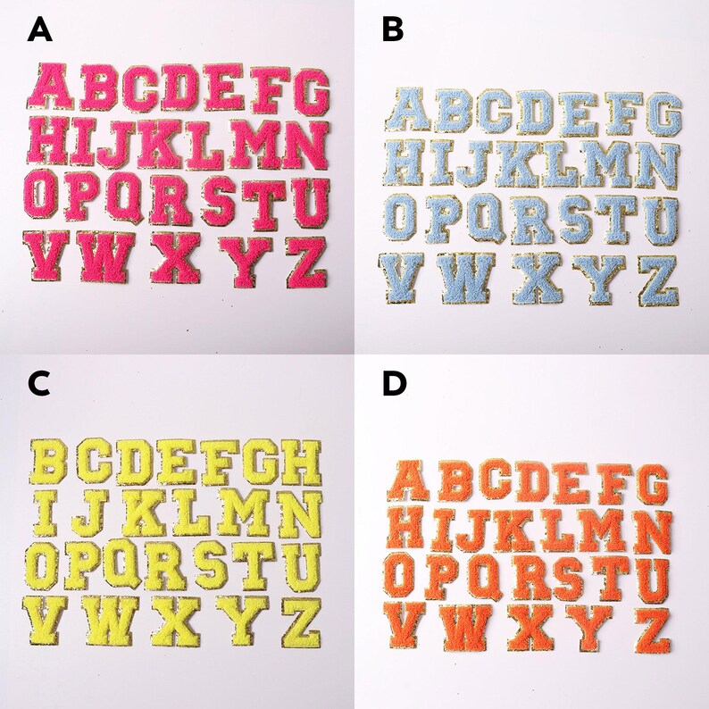 Chenille Letter Patches Custom Alphabet Stickers Personalized Peel ...