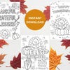 Fall Theme Printable Coloring Pages (five Pages) - Etsy Canada