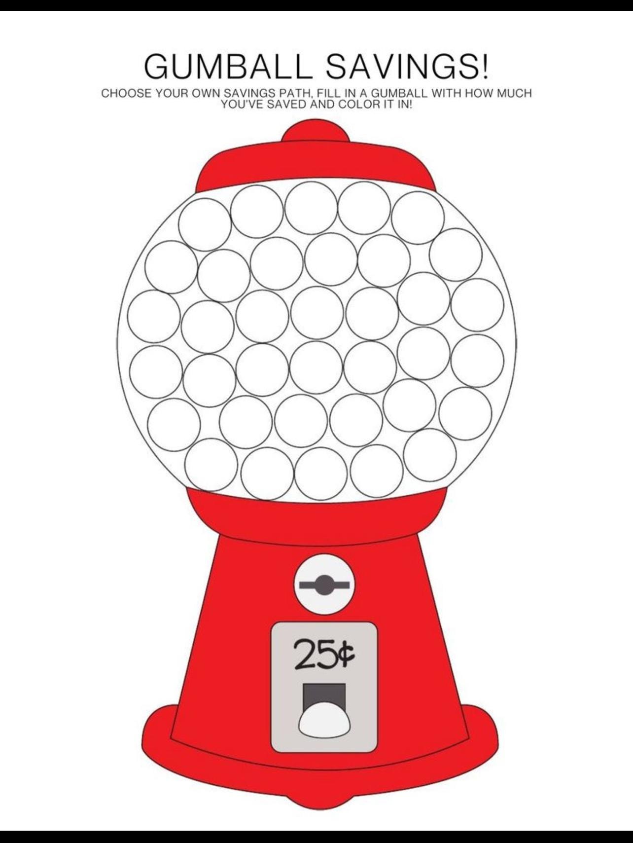 Gumball Money Saving Challenge - Etsy