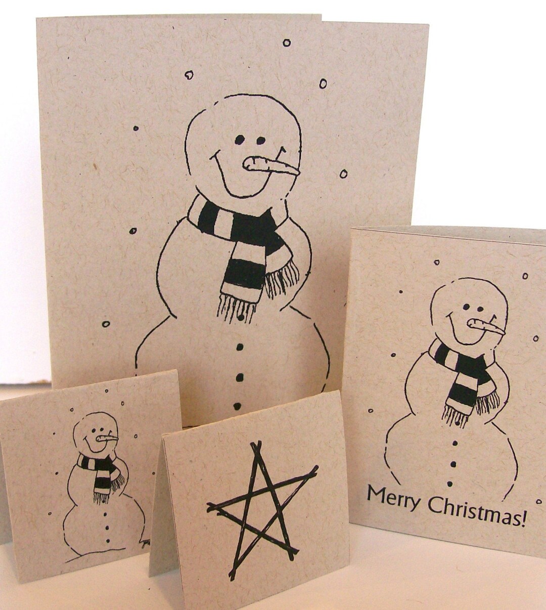 Printable Snowman Card Set - Etsy
